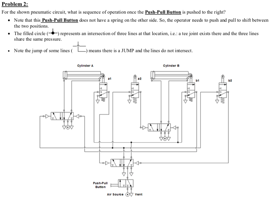 Solved Problem 2: For the shown pneumatic circuit, what is | Chegg.com