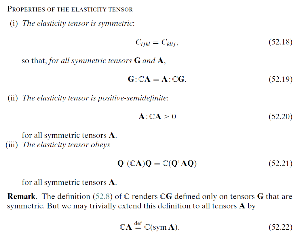 Solved PROPERTIES OF THE ELASTICITY TENSOR (i) The | Chegg.com