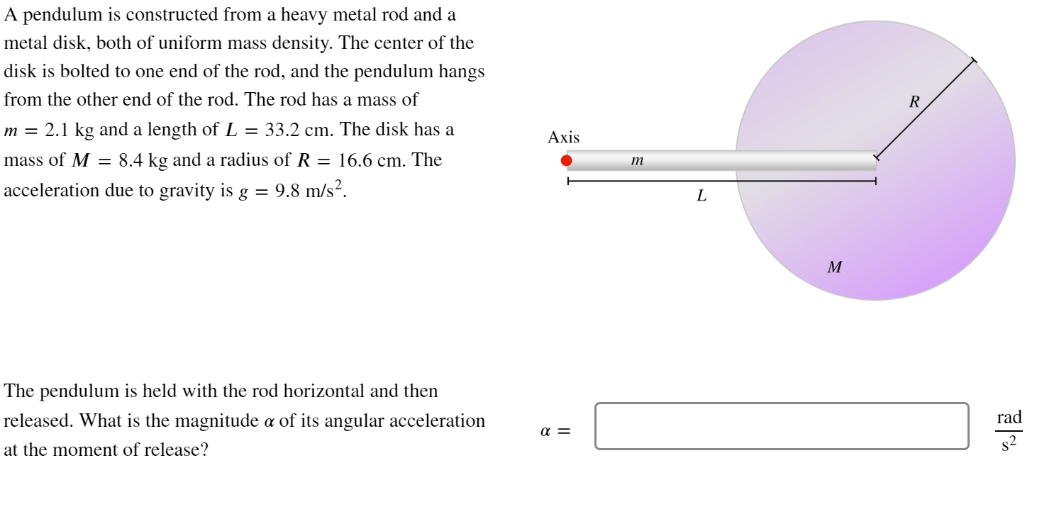Solved A pendulum is constructed from a heavy metal rod and | Chegg.com