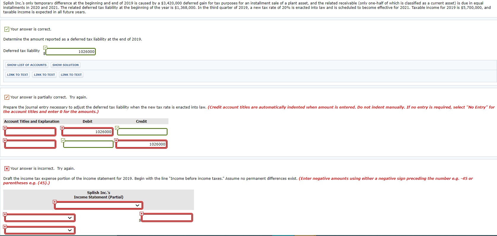 Solved Splish Inc.'s only temporary difference at the | Chegg.com