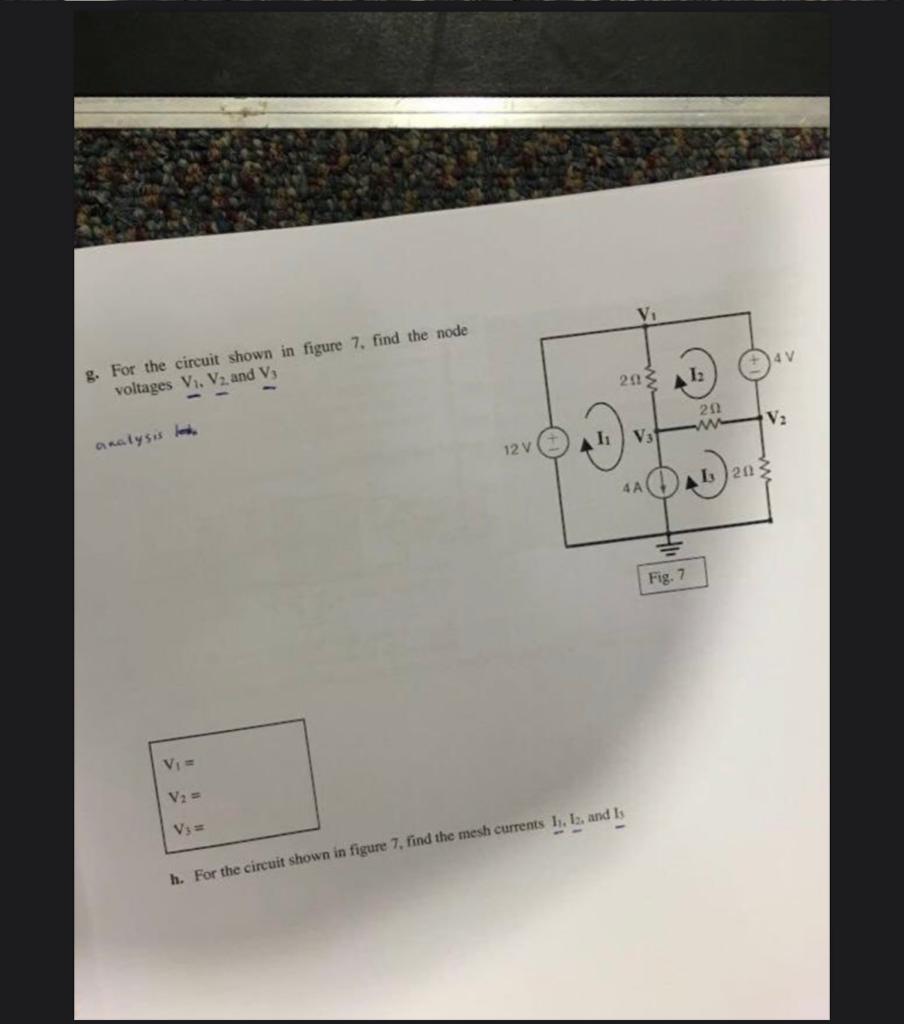 Solved g. For the circuit shown in figure 7. find the node | Chegg.com
