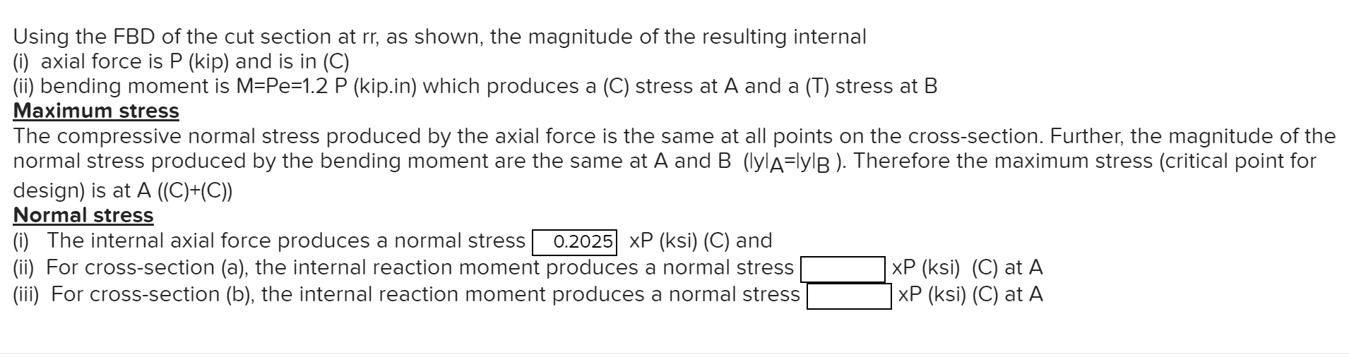 Solved Required information Portions of a bxb square bar | Chegg.com