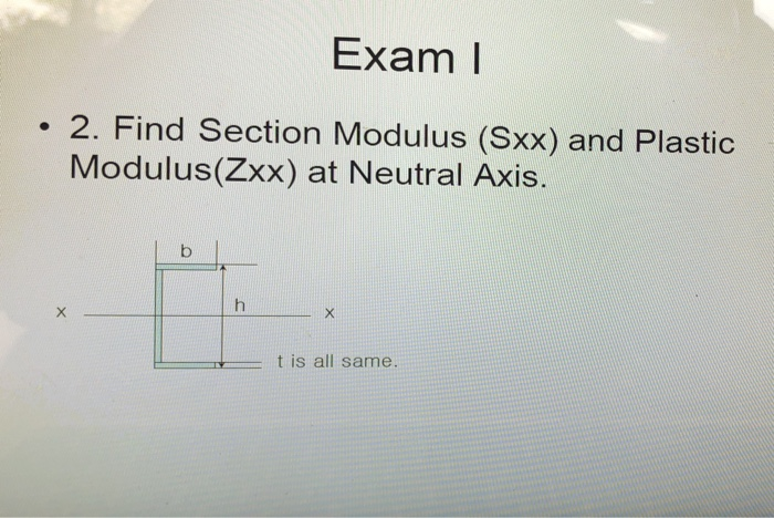 Solved Exam I 2. Find Section Modulus (Sxx) and Plastic | Chegg.com