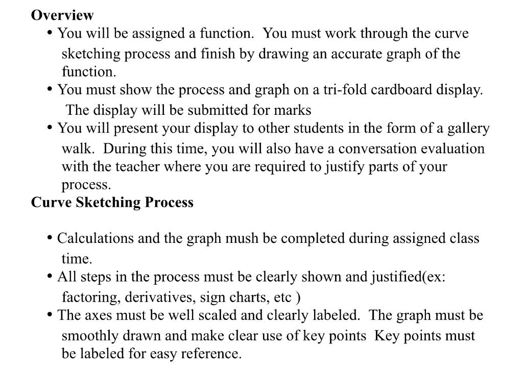 Solved Overview - You will be assigned a function. You must | Chegg.com