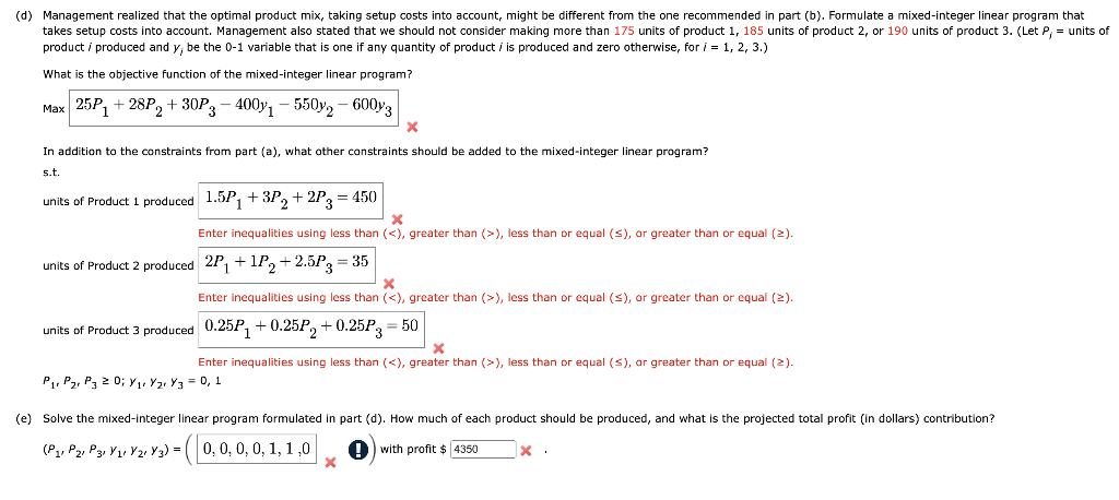 Solved product 2 , and $28 for product 3. (a) Formulate a | Chegg.com