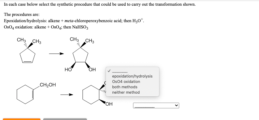 Solved In each case below select the synthetic procedure | Chegg.com
