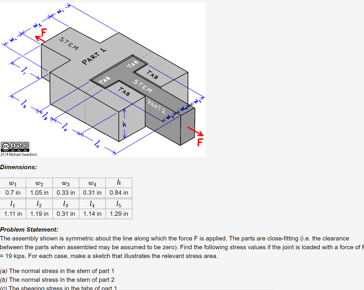 Dimensions: Problem Statement: The assembly shown is | Chegg.com
