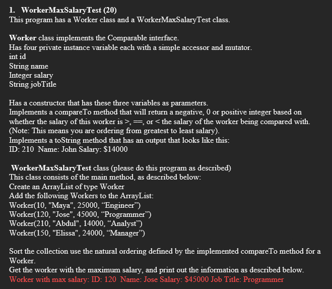 Solved This program has a Worker class and a | Chegg.com