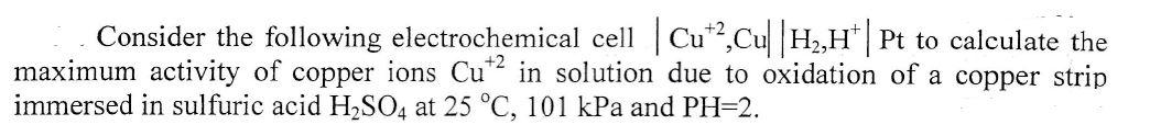 Solved Consider the following electrochemical cell | | Chegg.com