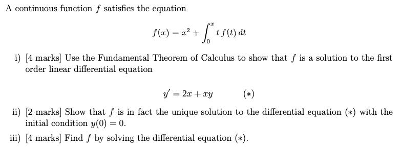 Solved A continuous function f satisfies the equation | Chegg.com