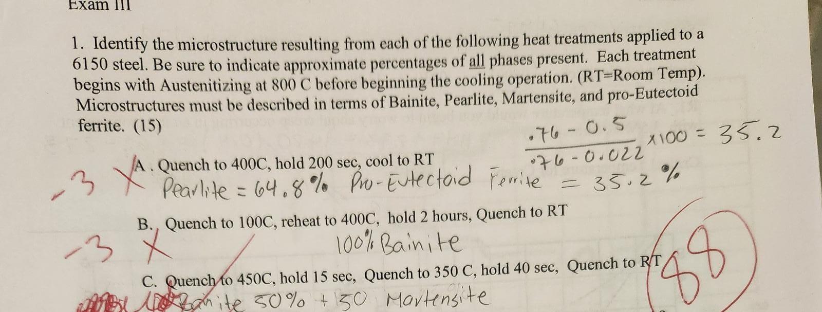 Solved 1. Identify the microstructure resulting from each of | Chegg.com