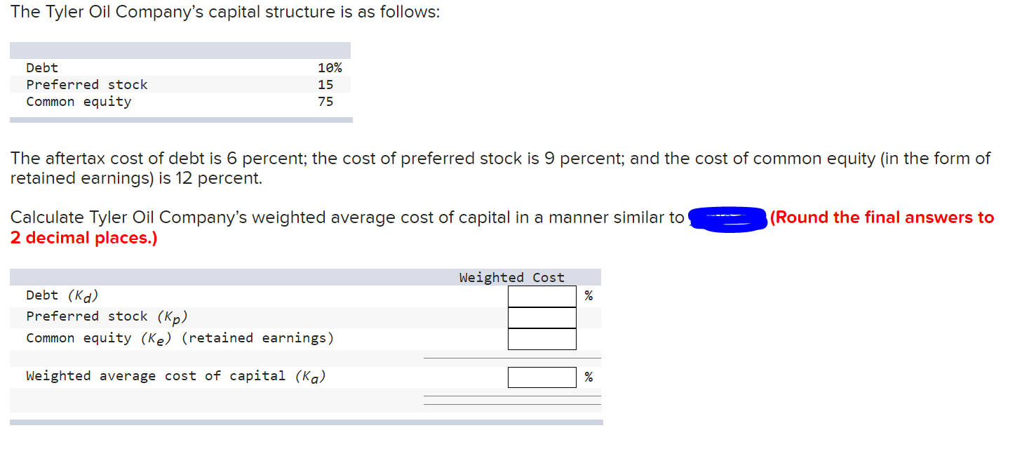 Solved The Tyler Oil Company's capital structure is as | Chegg.com