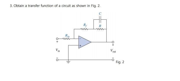 Solved 3. Obtain a transfer function of a circuit as shown | Chegg.com
