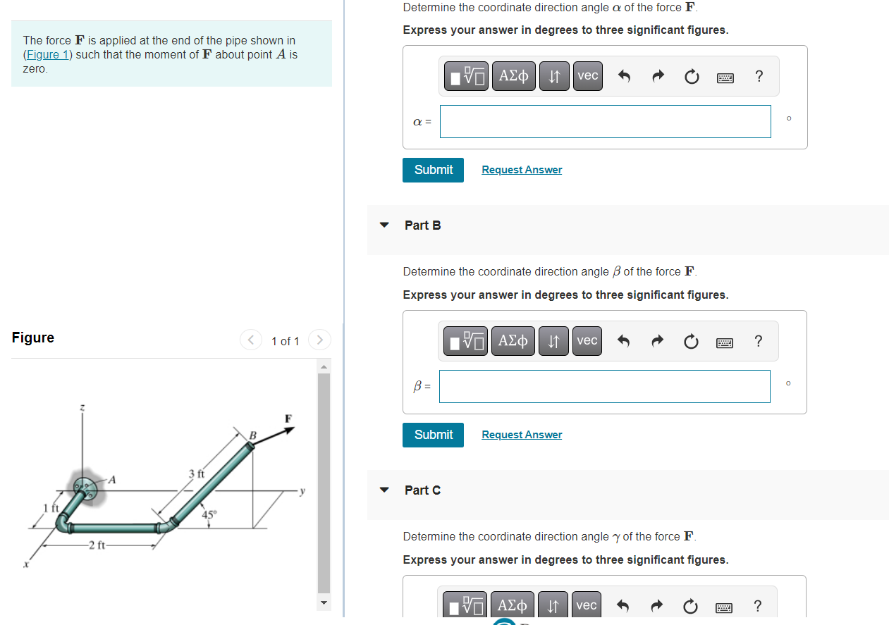 Solved The force F is applied at the end of the pipe shown | Chegg.com