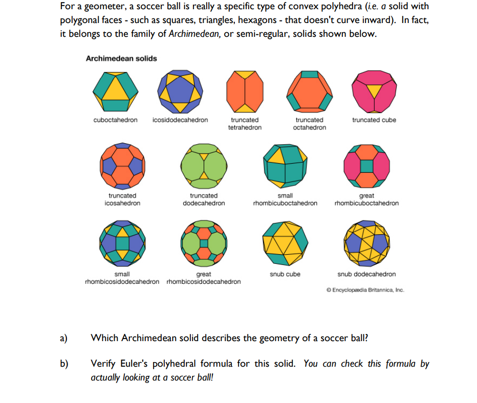 [Solved]: For a geometer, a soccer ball is really a specif