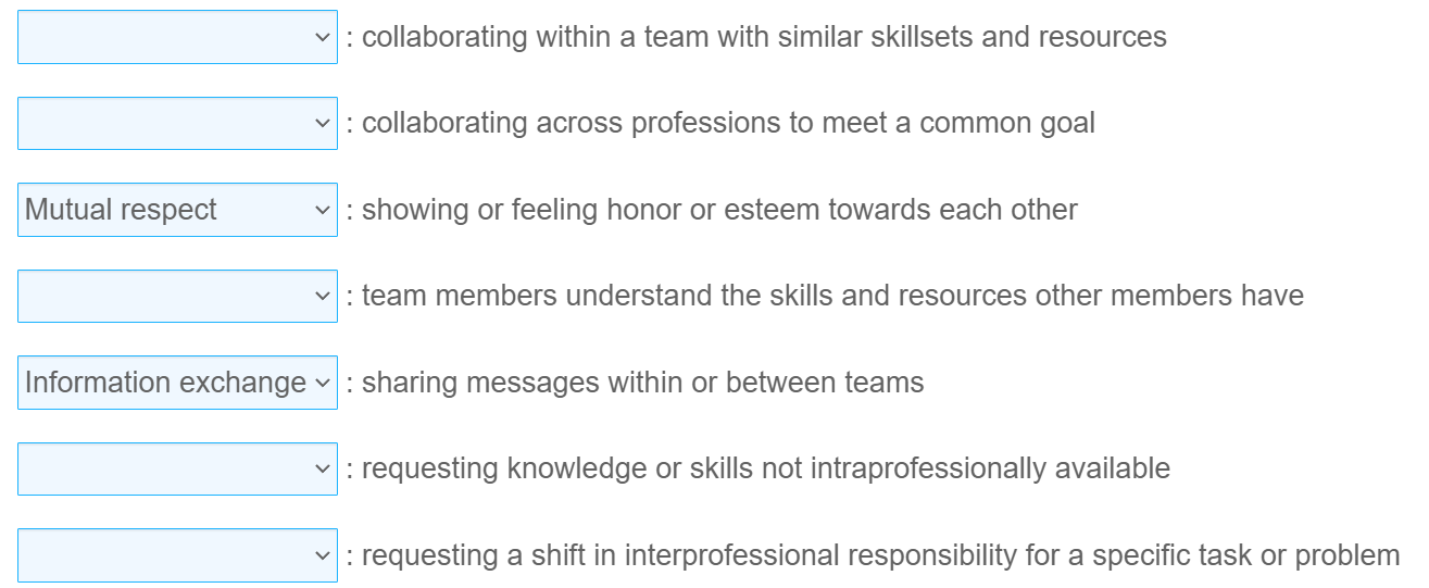 Solved Please match: - knowledge of roles - | Chegg.com