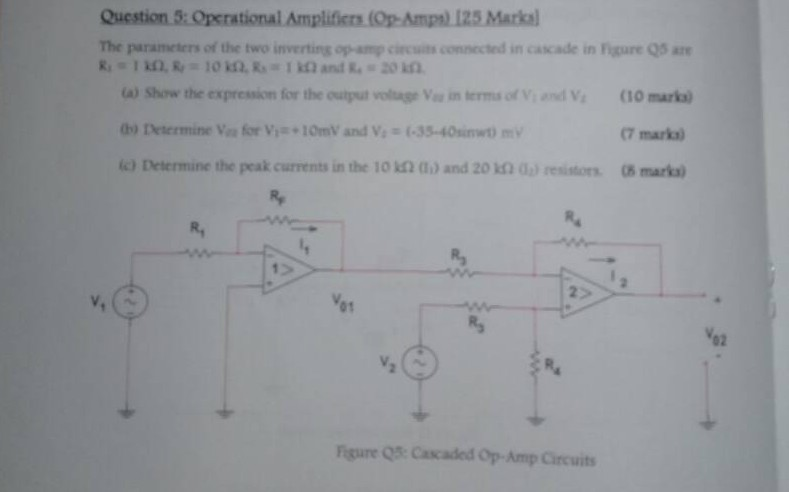 Solved Question 3: Operational Amplifiers (Op-Amps) 125 | Chegg.com