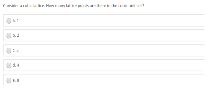 Solved Consider a cubic lattice. How many lattice points are | Chegg.com