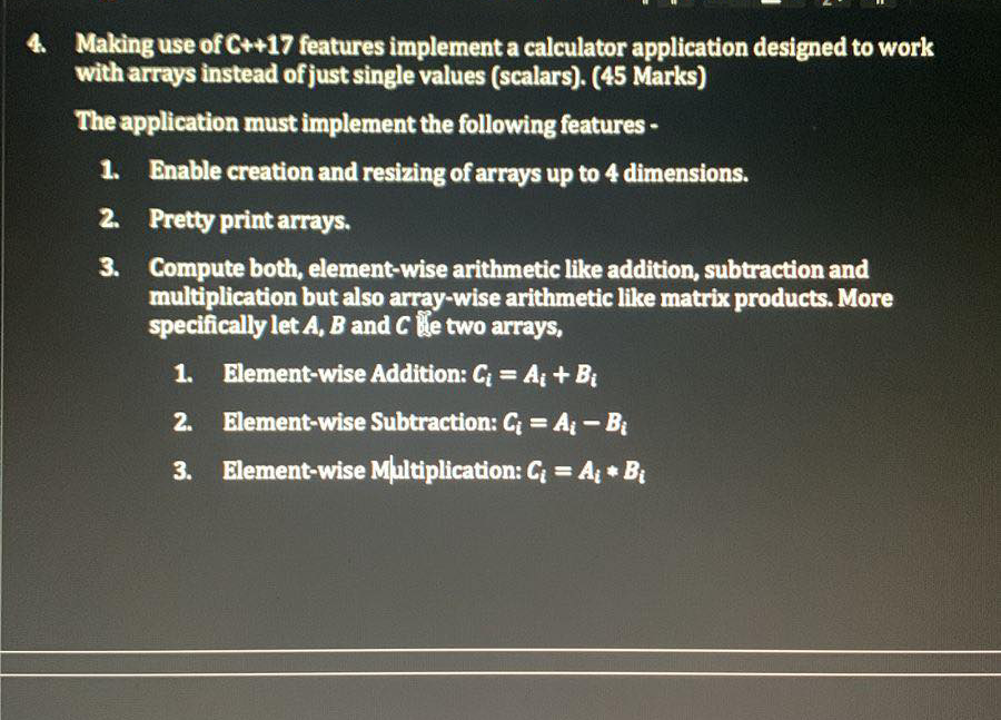 Solved Making use of C++17 features implement a calculator | Chegg.com