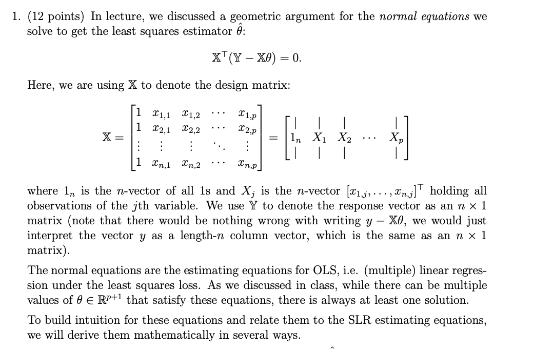 (12 points) In lecture, we discussed a geometric | Chegg.com