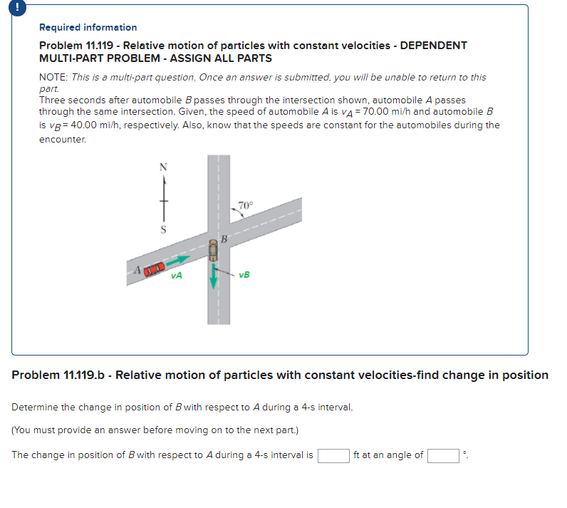 Solved Required information Problem 11.119 - Relative motion | Chegg.com