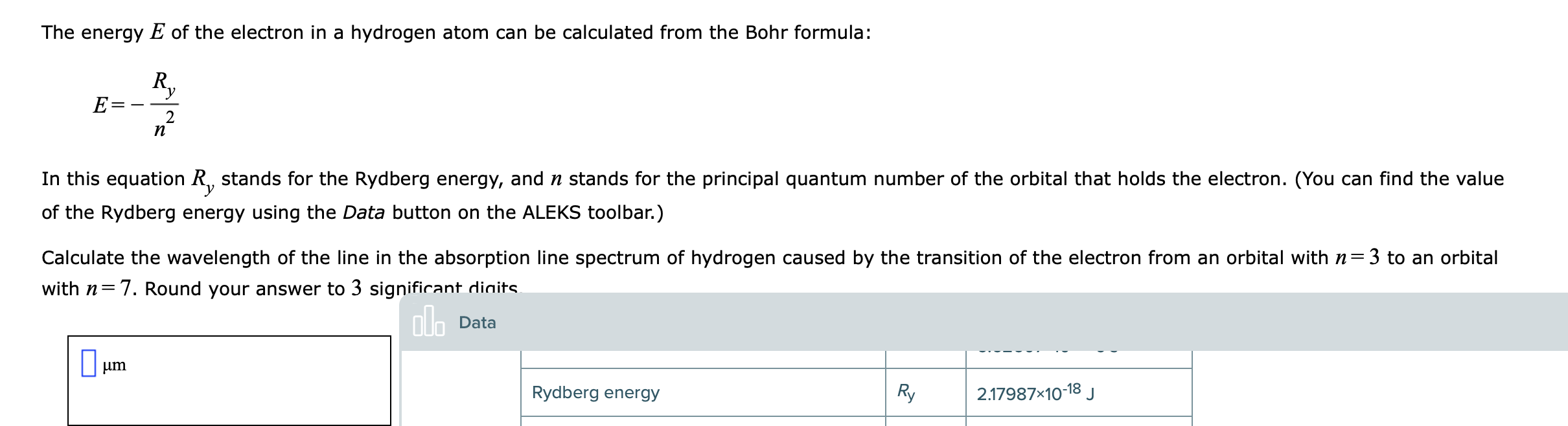 Solved The energy E of the electron in a hydrogen atom can | Chegg.com