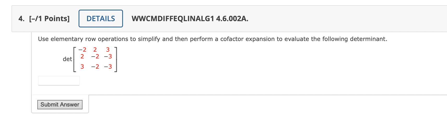 Solved Use elementary row operations to simplify and then | Chegg.com
