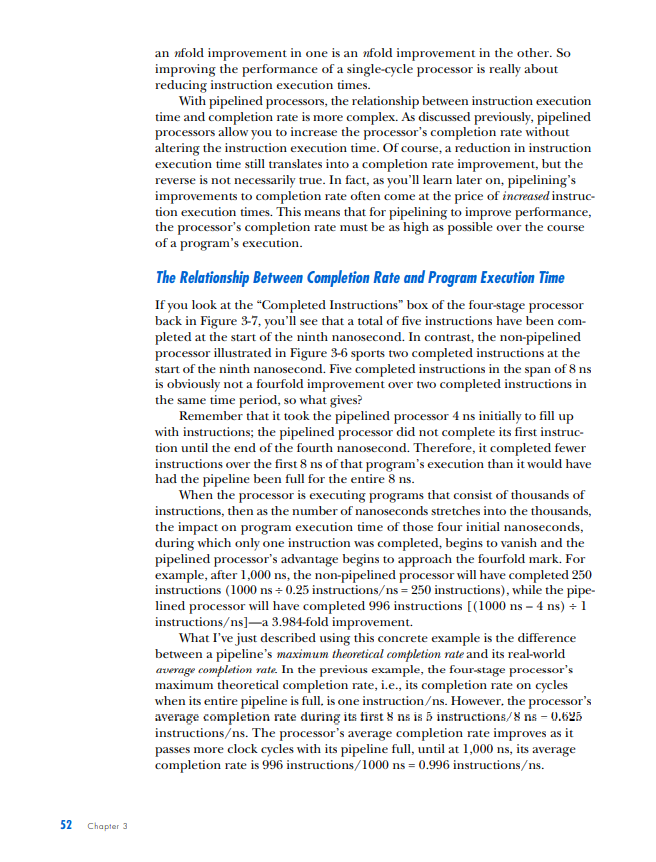 Solved PIPELINED EXECUTION All of the processor | Chegg.com