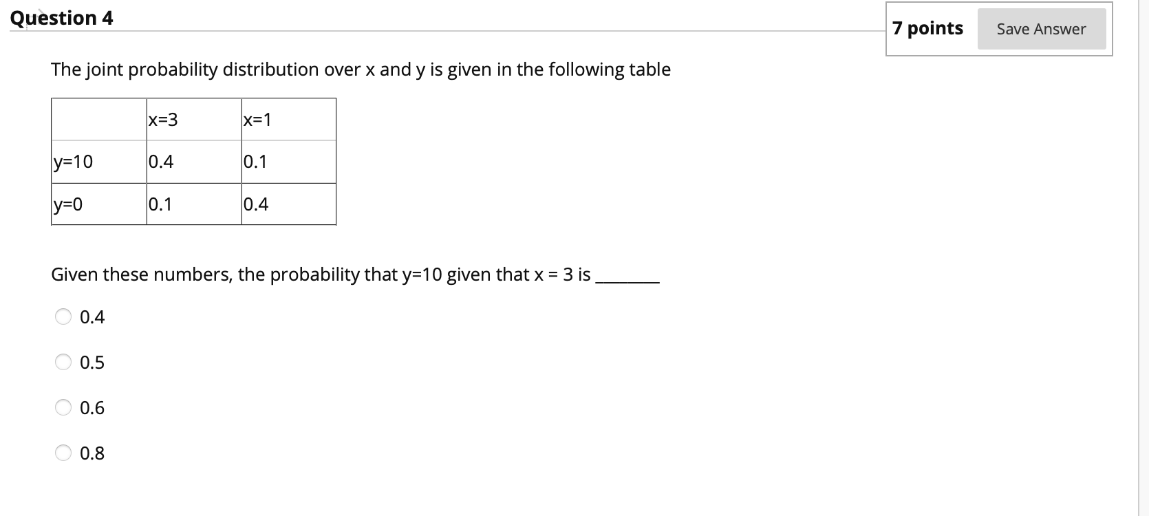 Solved The joint probability distribution over x and y is | Chegg.com