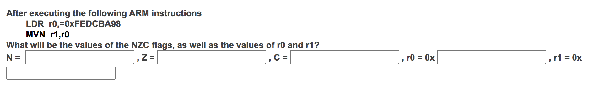 Solved After executing the following ARM instructions LDR | Chegg.com