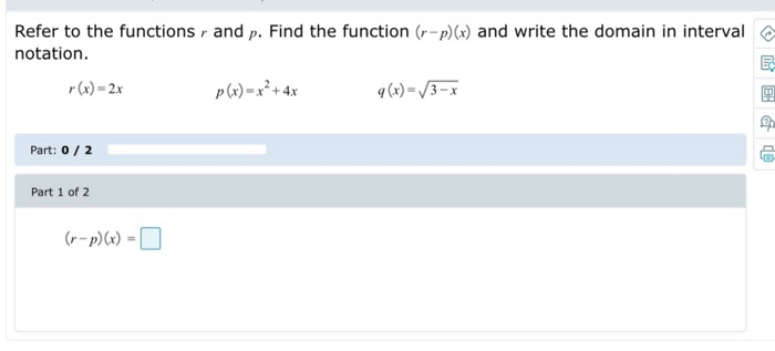 Solved Refer to the functions r and p. Find the function | Chegg.com