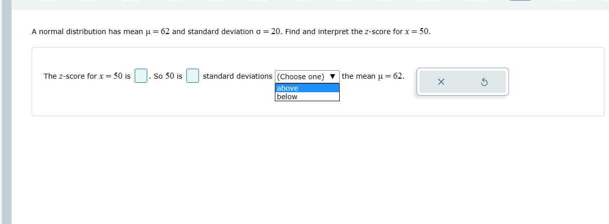 Solved A Normal Distribution Has Mean μ 62 And Standard