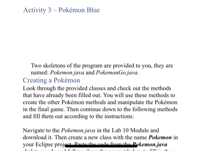 A Pokémon Adventure Now let's start programming in | Chegg.com