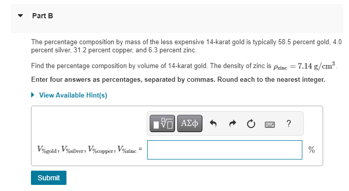 Solved Gold in its pure form is too soft to be used for most | Chegg.com