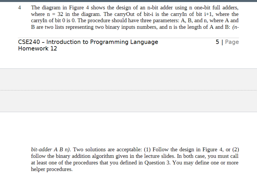 Figure 4 . The design of a 32-bit adder Define a | Chegg.com