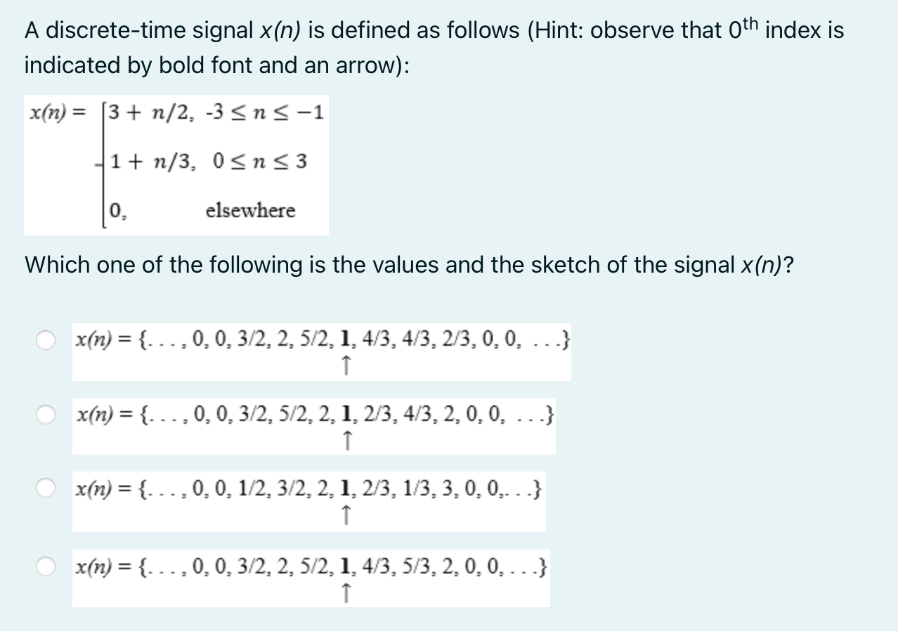 Solved A discrete-time signal x(n) is defined as follows | Chegg.com