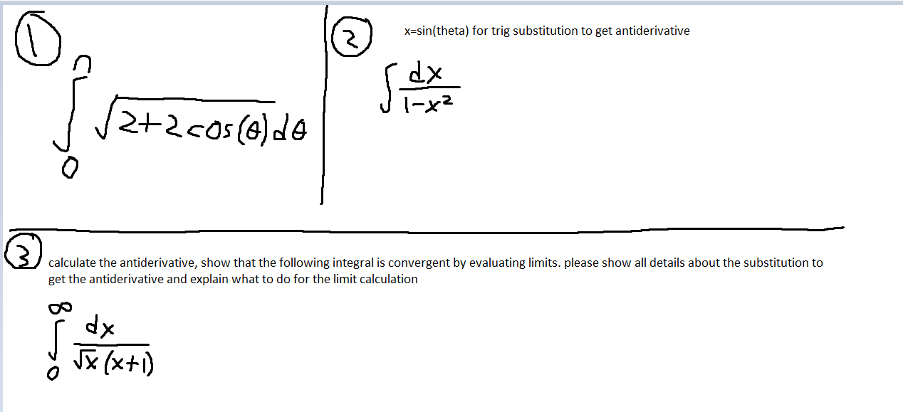 Solved (1) 2+2cos(θ)dθ1−x2dx calculate the antiderivative, | Chegg.com