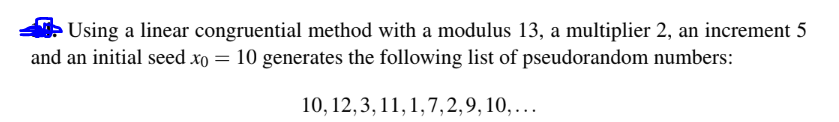 Solved Using a linear congruential method with a modulus 13, | Chegg.com