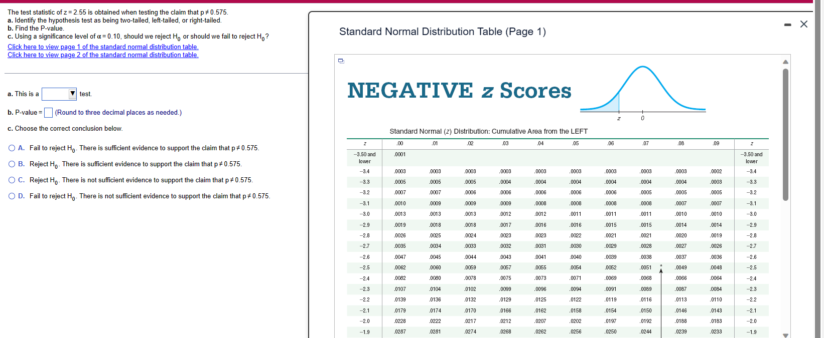 Solved Standard Normal Distribution Table (Page 2) POSITIVE | Chegg.com
