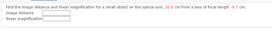 Solved Find the image distance and linear magnification for | Chegg.com