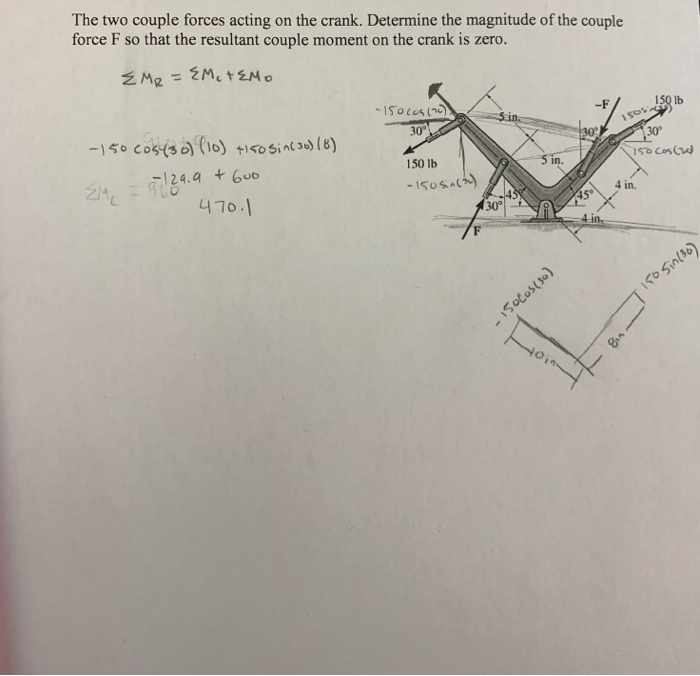 Solved The two couple forces acting on the crank. Determine | Chegg.com