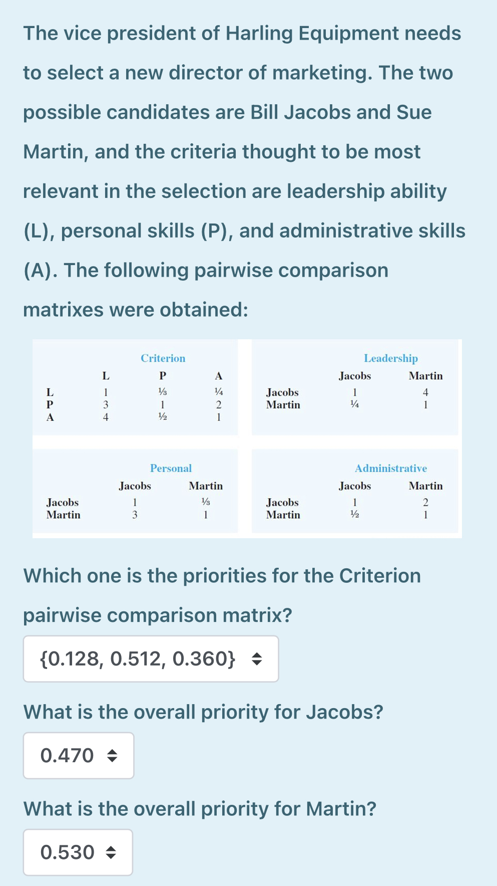 Solved The vice president of Harling Equipment needs to | Chegg.com