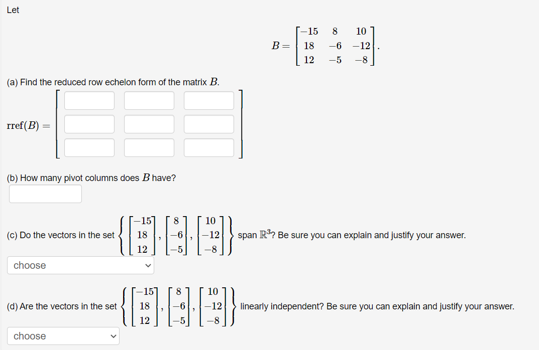 Solved (c) do vectors span or do not span. (d) is it | Chegg.com