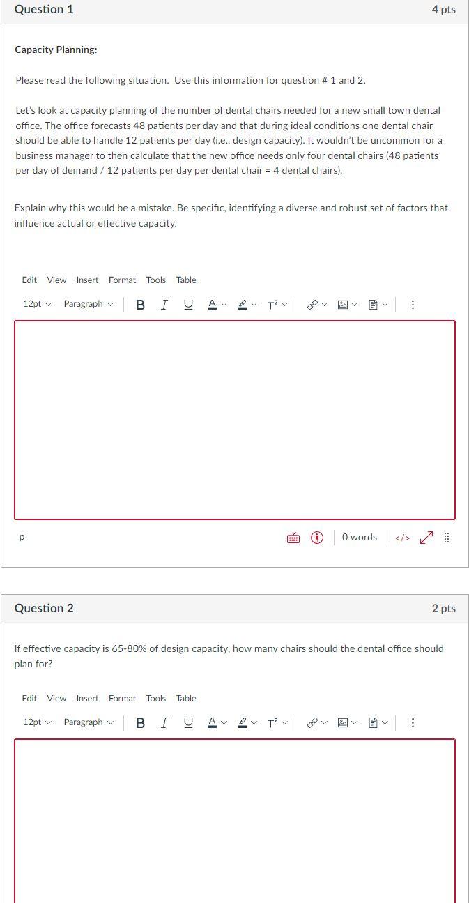 Solved Question 1 4 pts Capacity Planning: Please read the | Chegg.com