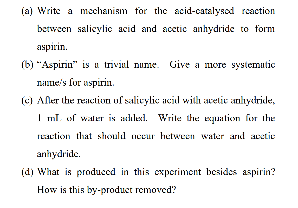 Solved Experiment 5: Preparation of Aspirin Introduction | Chegg.com