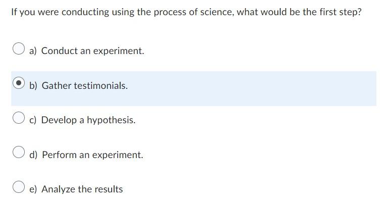 Solved If you were conducting using the process of science, | Chegg.com