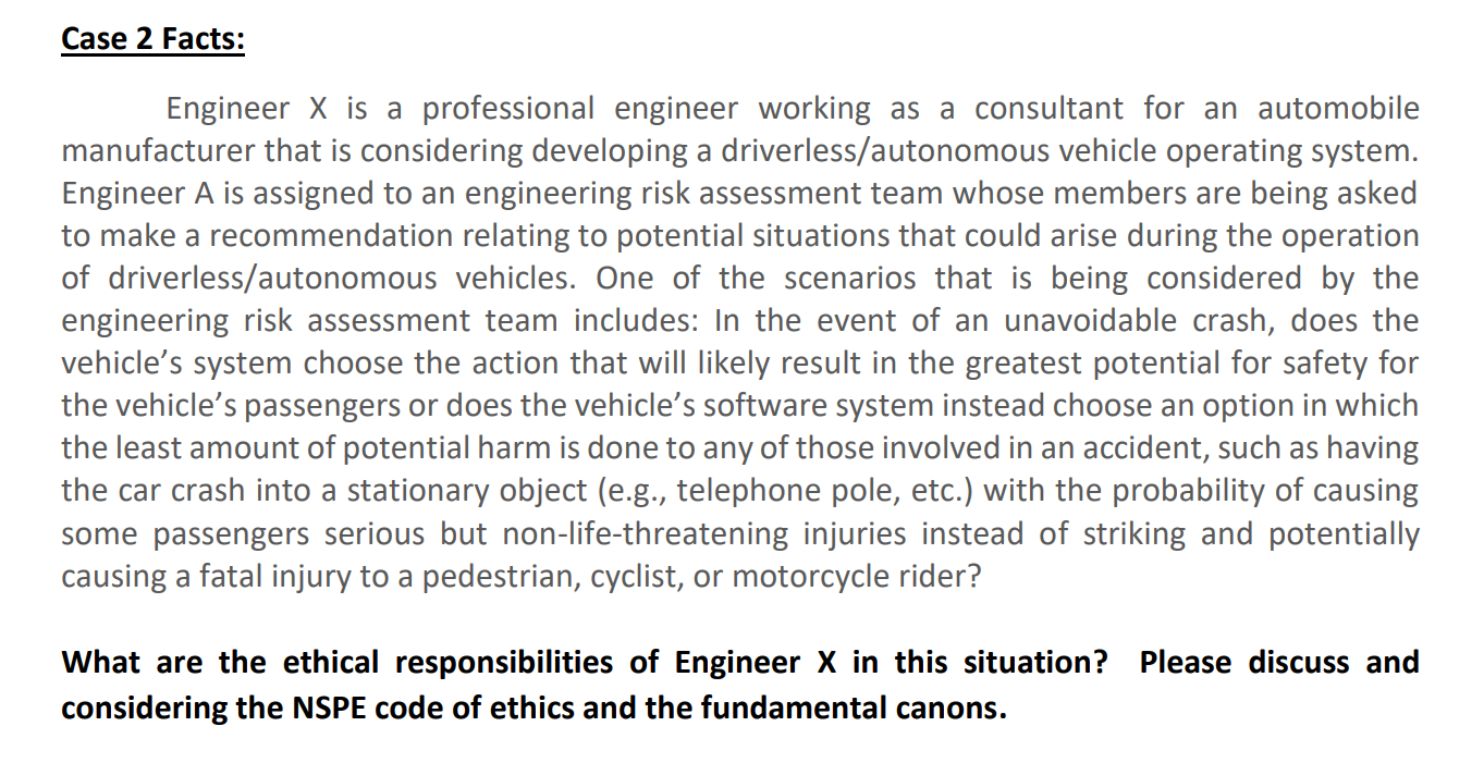 Solved Below are two engineering ethics case studies similar | Chegg.com