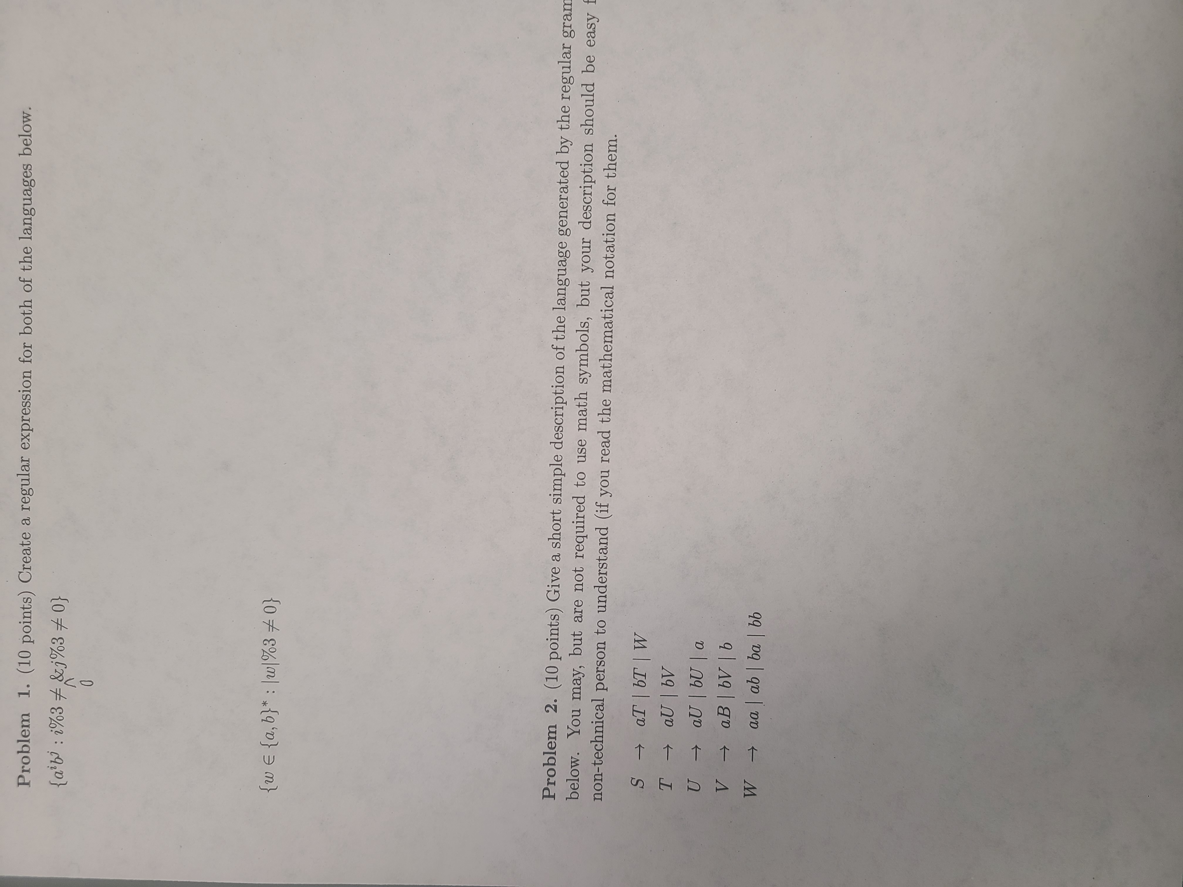 Solved {aibj:i%3 =0^ =&j%3 =0} {w∈{a,b}∗:∣w∣%3 =0} Problem | Chegg.com