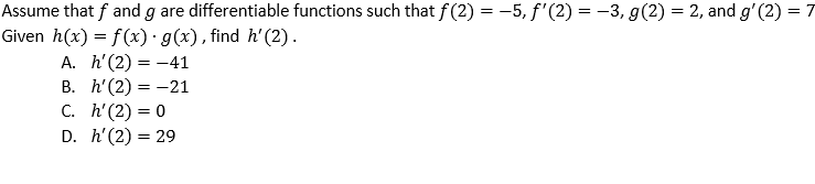 Solved Assume that f and g are differentiable functions such | Chegg.com