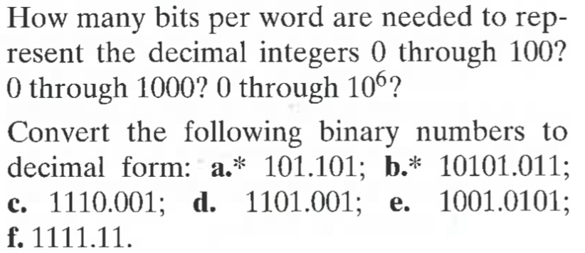 Solved How many bits per word are needed to rep- resent the | Chegg.com